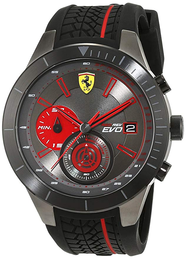 Ferrari 0830341 RedRev Evo - Reloj analógico (cuarzo, correa de ...